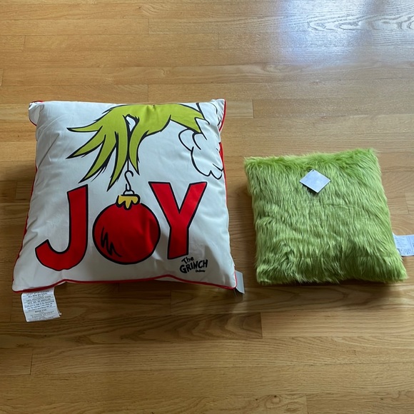 Dr. Seuss | Holiday | Dr Seuss The Grinch Joy Pillow Green Faux Fur ...